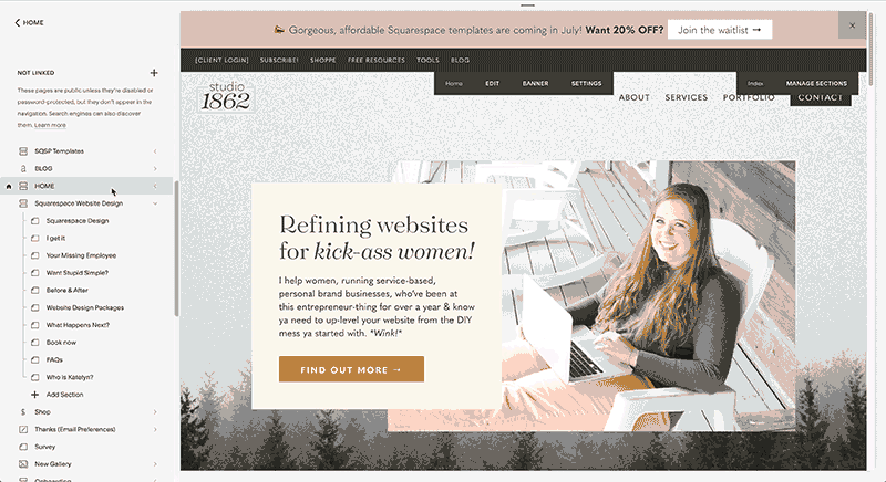 Creating same-page links in Squarespace