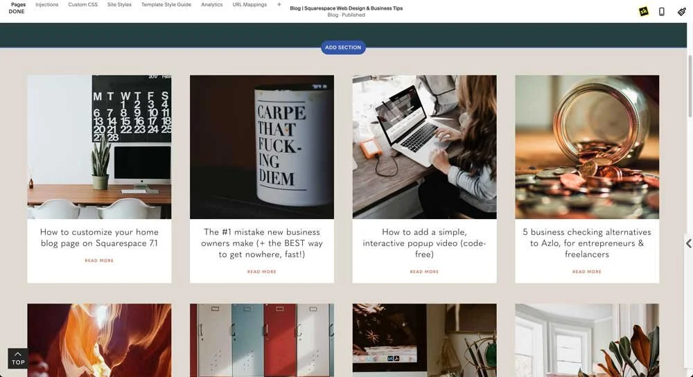 How to customize your blog home page on Squarespace 7.1