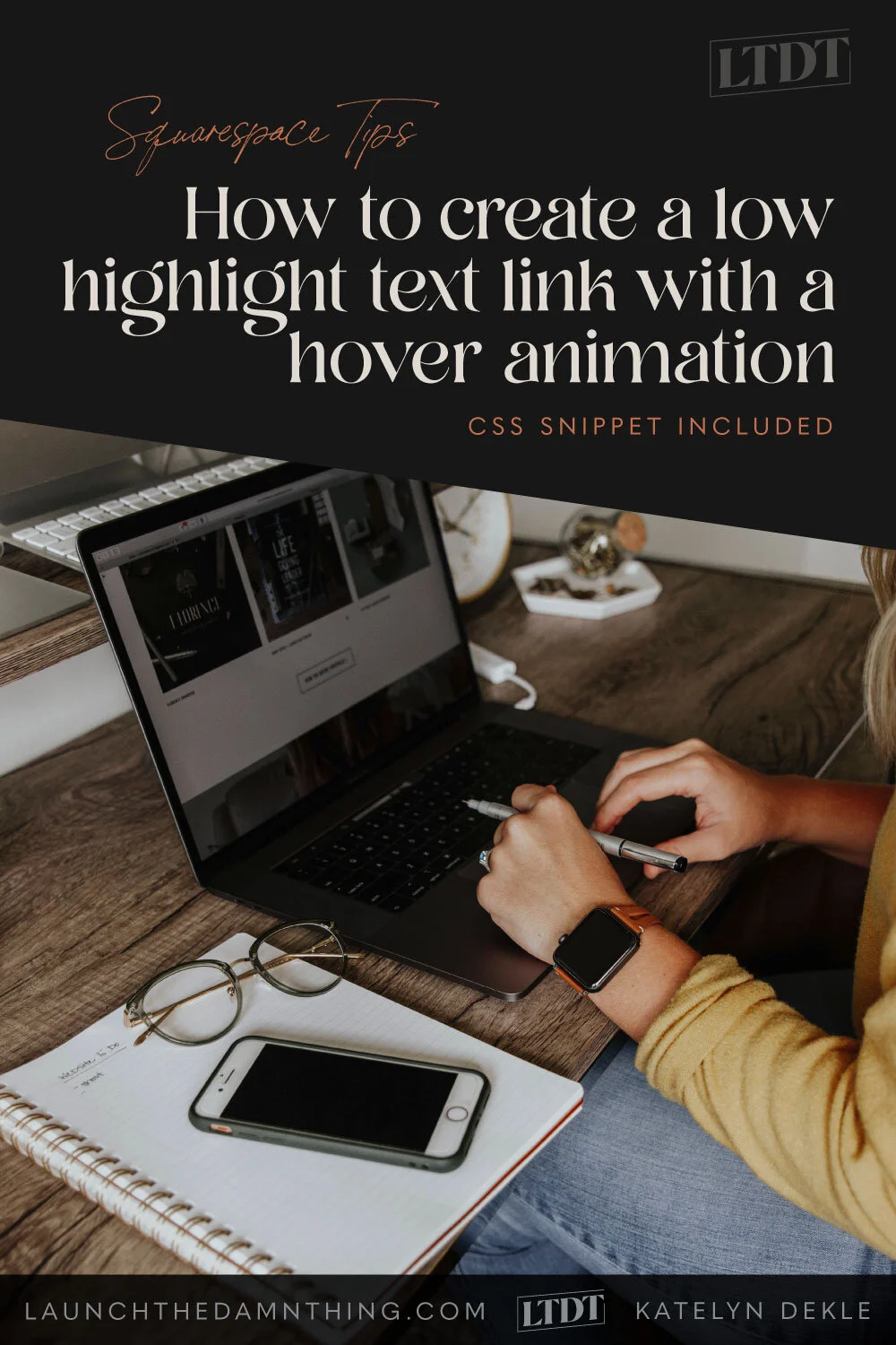 How to give your text links a low highlight with hover animation!
