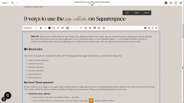 9+ unexpected ways to use a Blog Collection in Squarespace