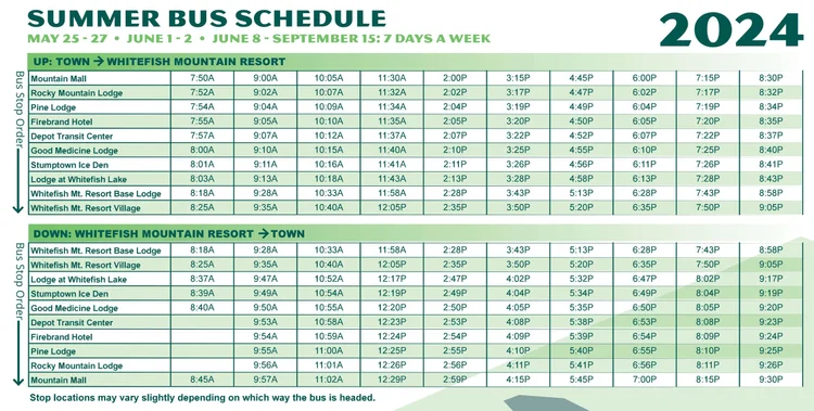 S.N.O.W. Bus Schedule — Big Mountain Commercial Association