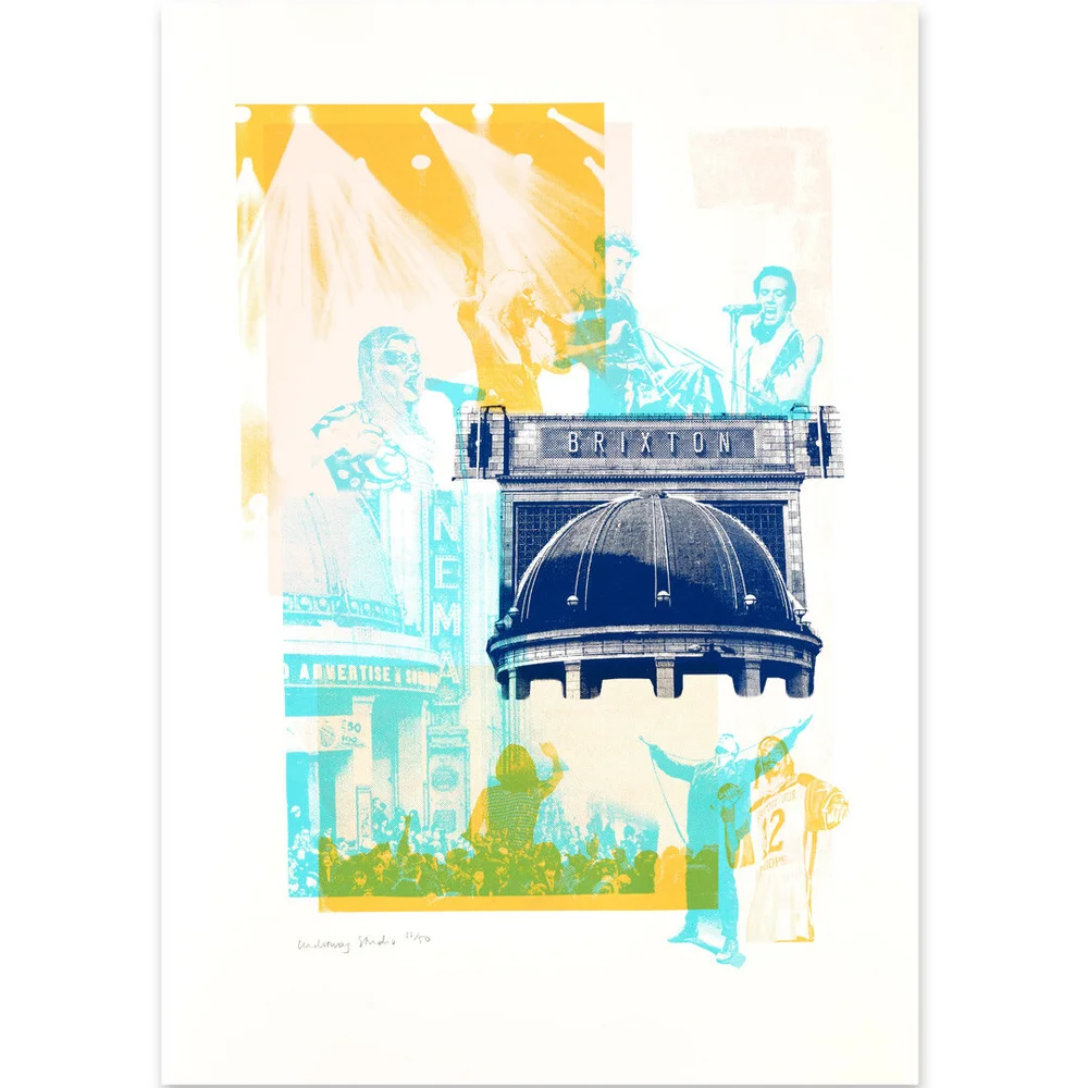 'Brixton' by Underway Studio. Screen print featuring imagery from the ...