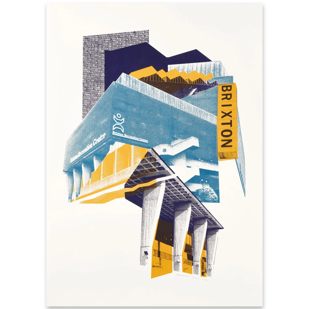 'Brixton' by Underway Studio. Screen print featuring imagery from the ...