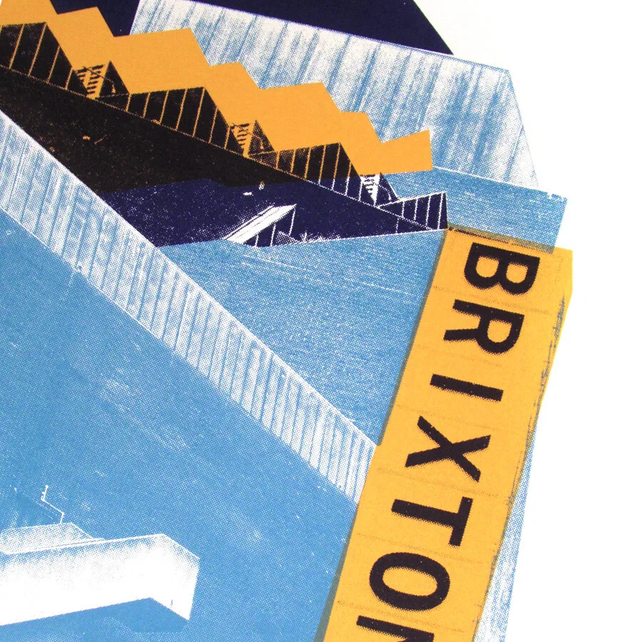 'Brixton' by Underway Studio. Screen print featuring imagery from the ...