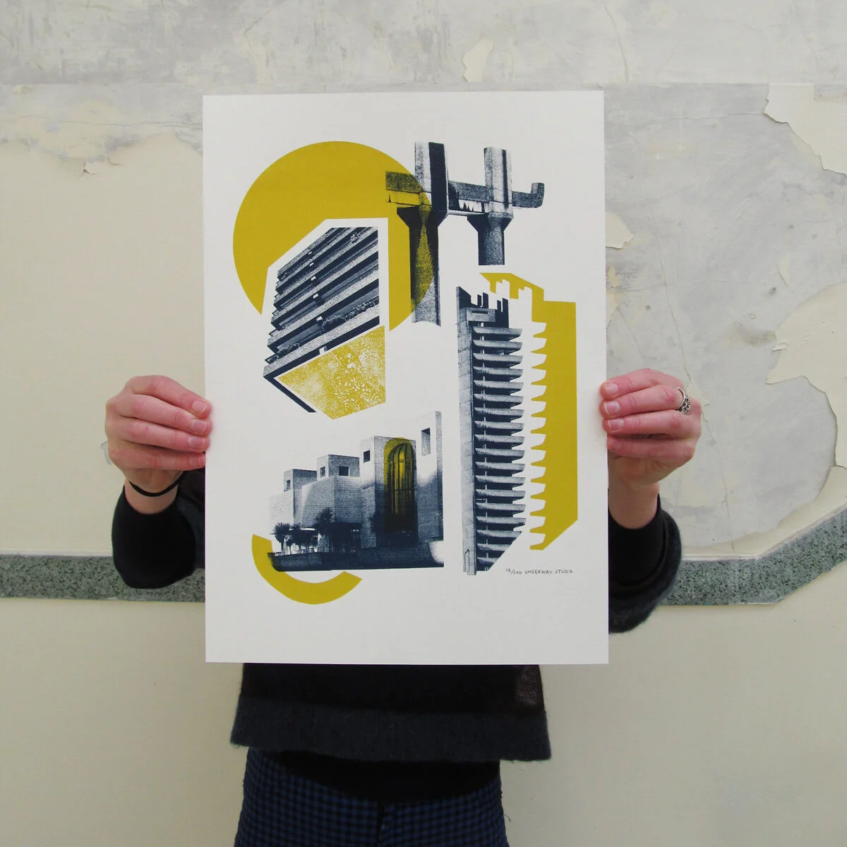 'Barbican' by Underway Studio. A Brutalist screen print of London's ...