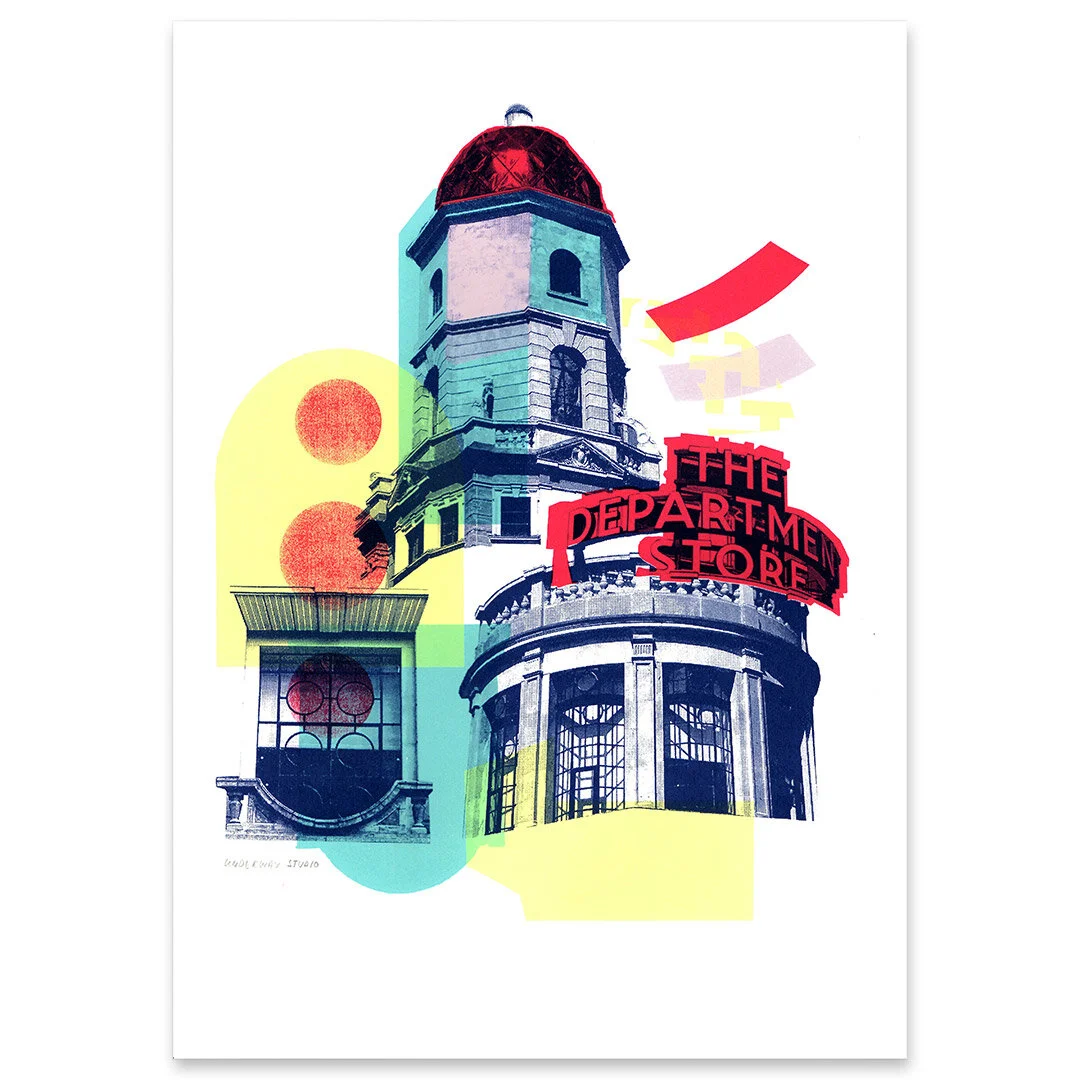 'Brixton' by Underway Studio. Screen print featuring imagery from the ...