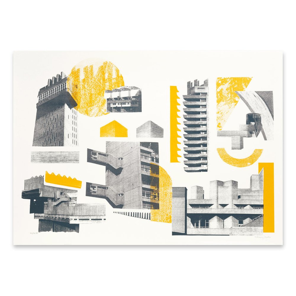 'Brutal Forms VIII' by Underway Studio. Brutalist screen print of the ...