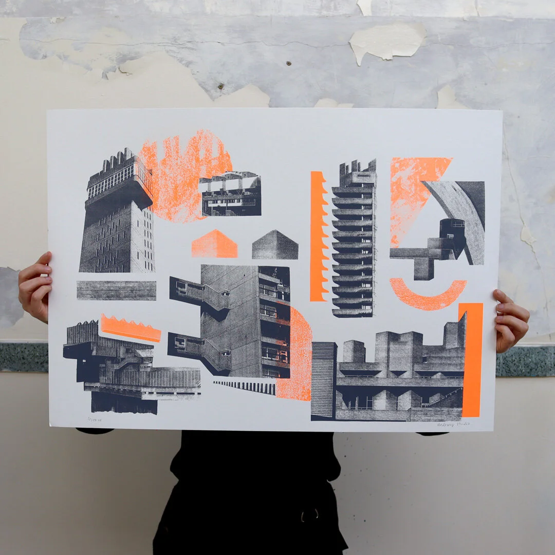 'Brutal Forms VIII' by Underway Studio. Brutalist screen print of the ...