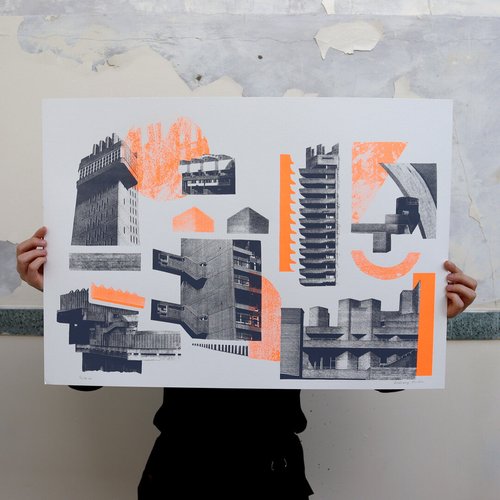 'Brutal Forms VIII' by Underway Studio. Brutalist screen print of the ...