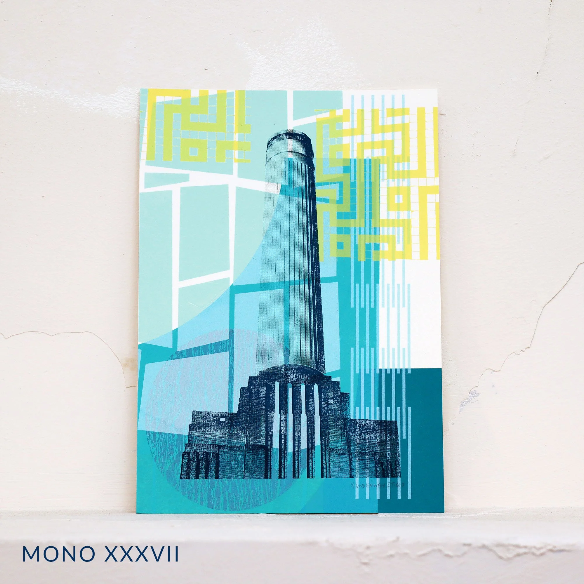 Mini Mono Screen Print - Battersea Power Station — Underway Studio