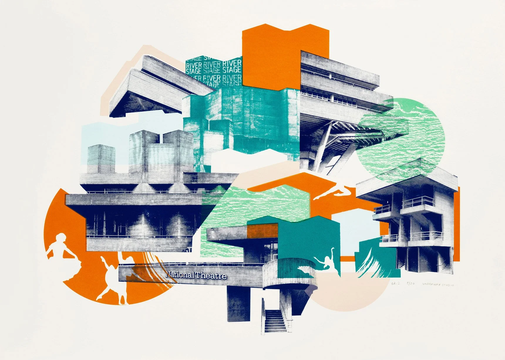 'Brutal Forms VIII' by Underway Studio. Brutalist screen print of the ...