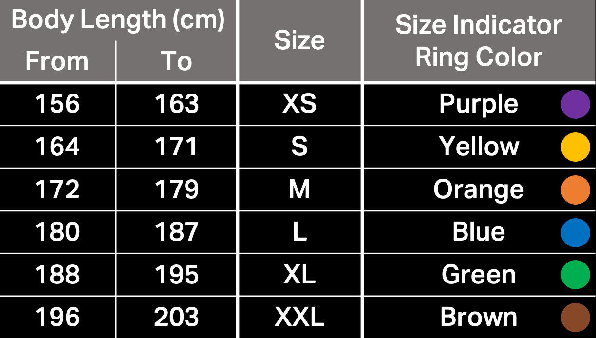 Laevo V2 - Sizing Table — Laevo Exoskeletons