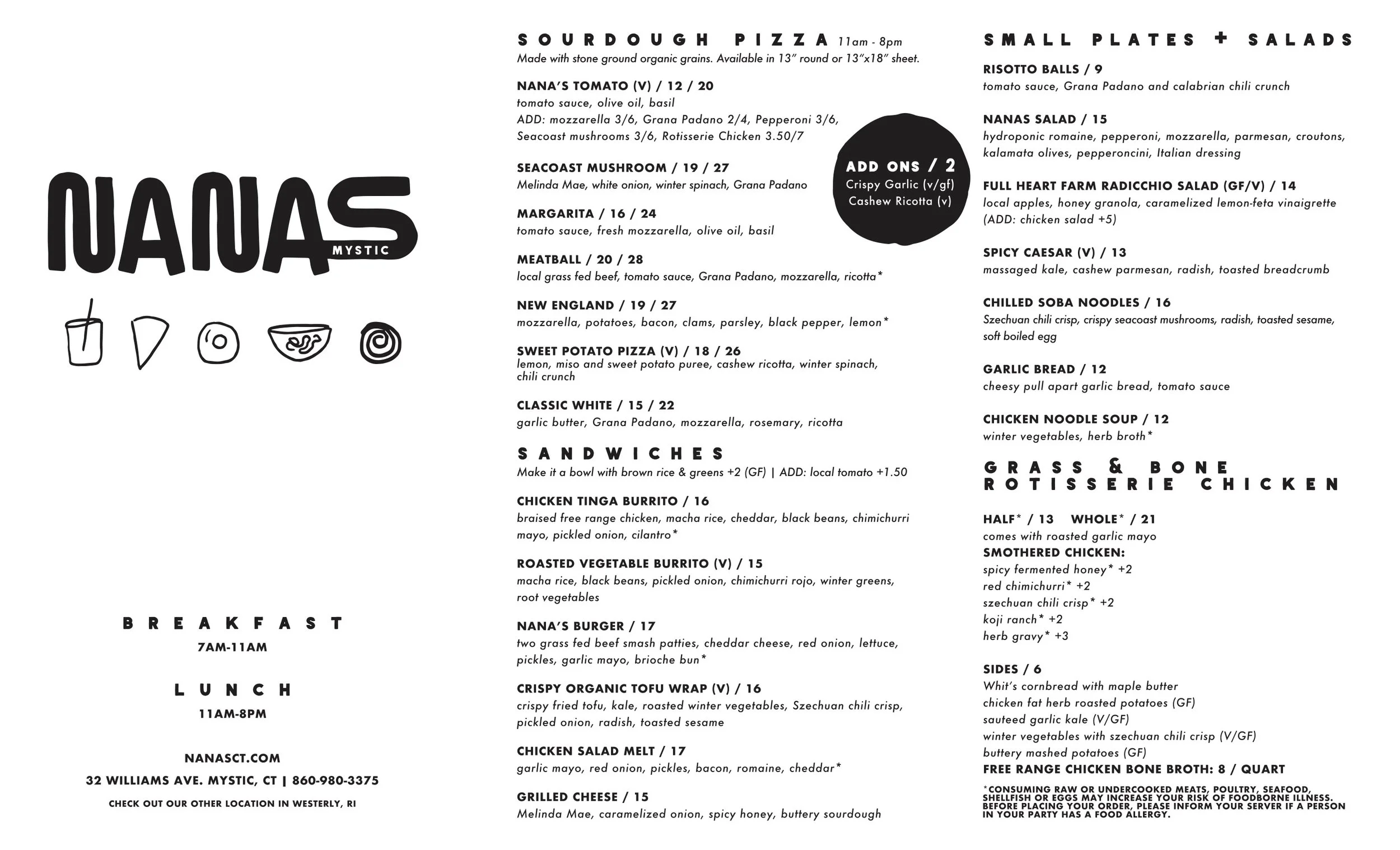 Menus — Nana's Mystic