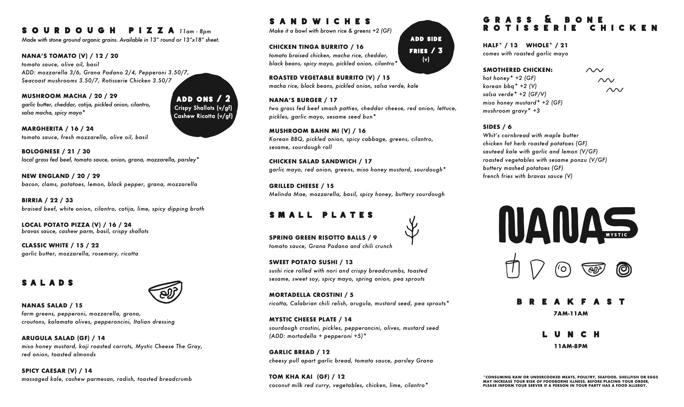 Menus — Nana's Mystic