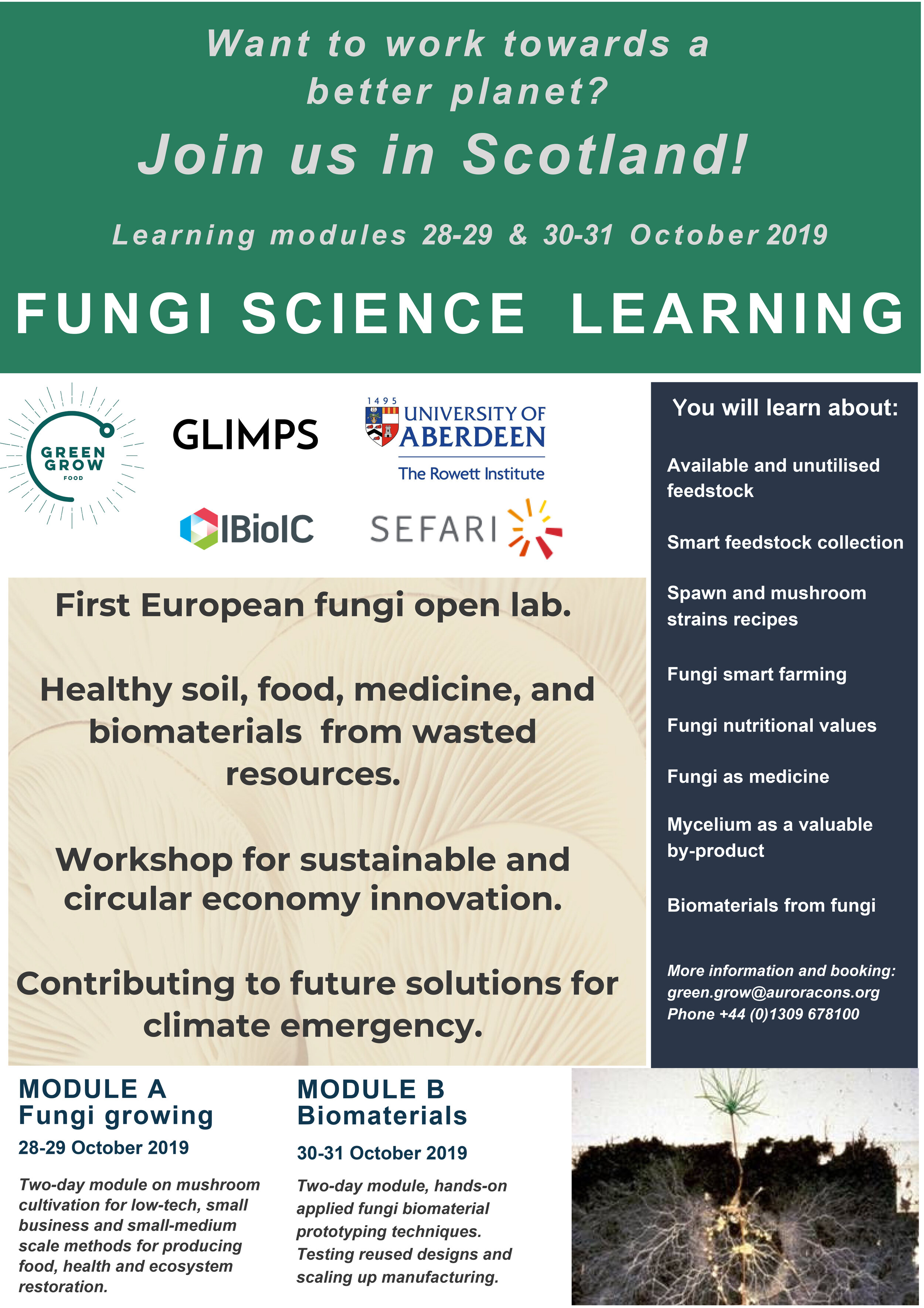 FUNGI BIOMATERIAL WORKSHOP — IBioIC
