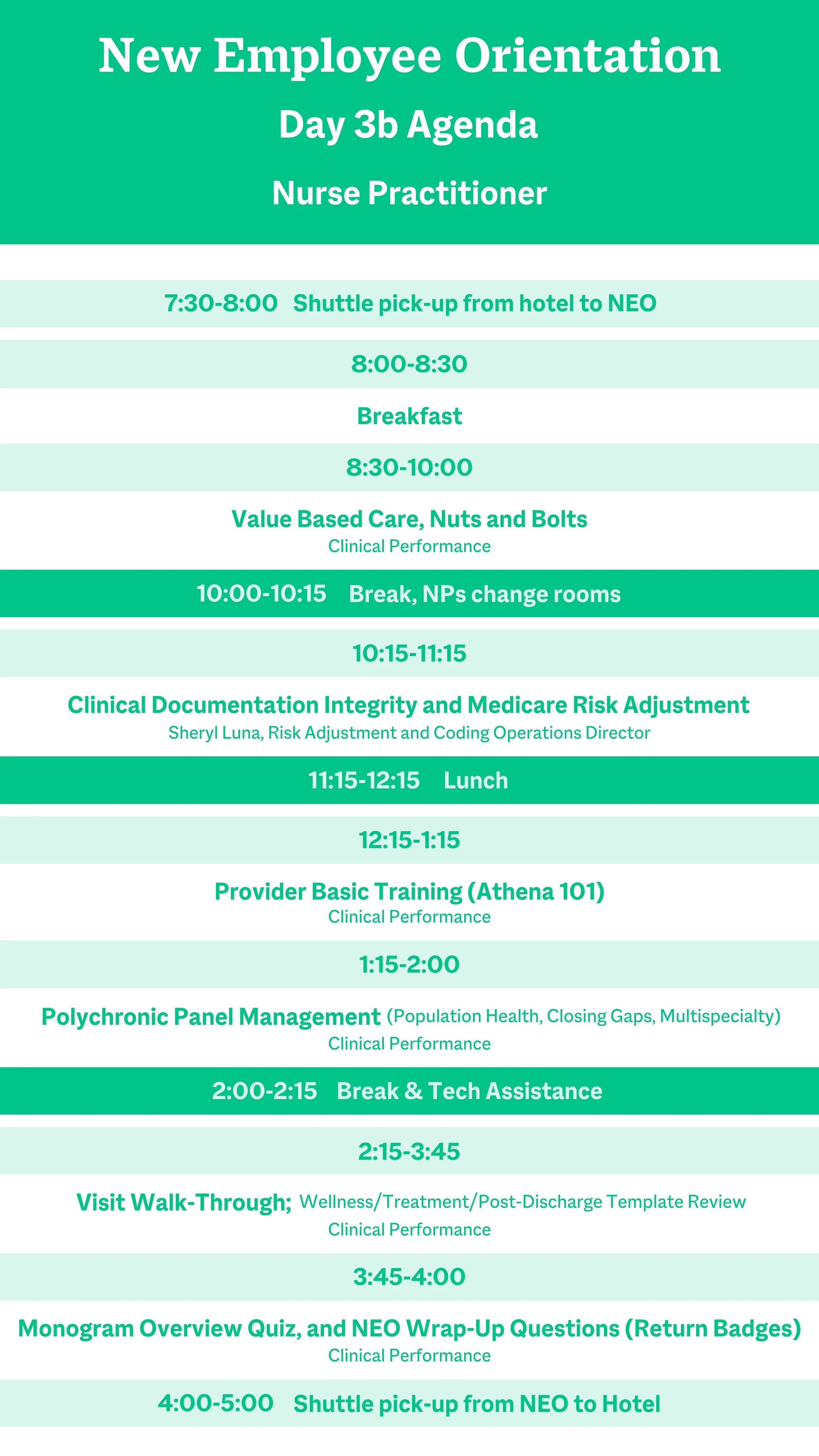 NEO Agenda — Monogram Health