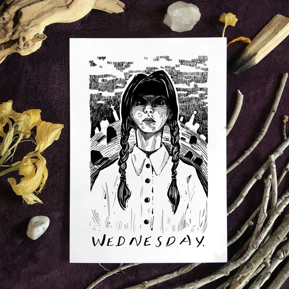 Wednesday Addams Drawing