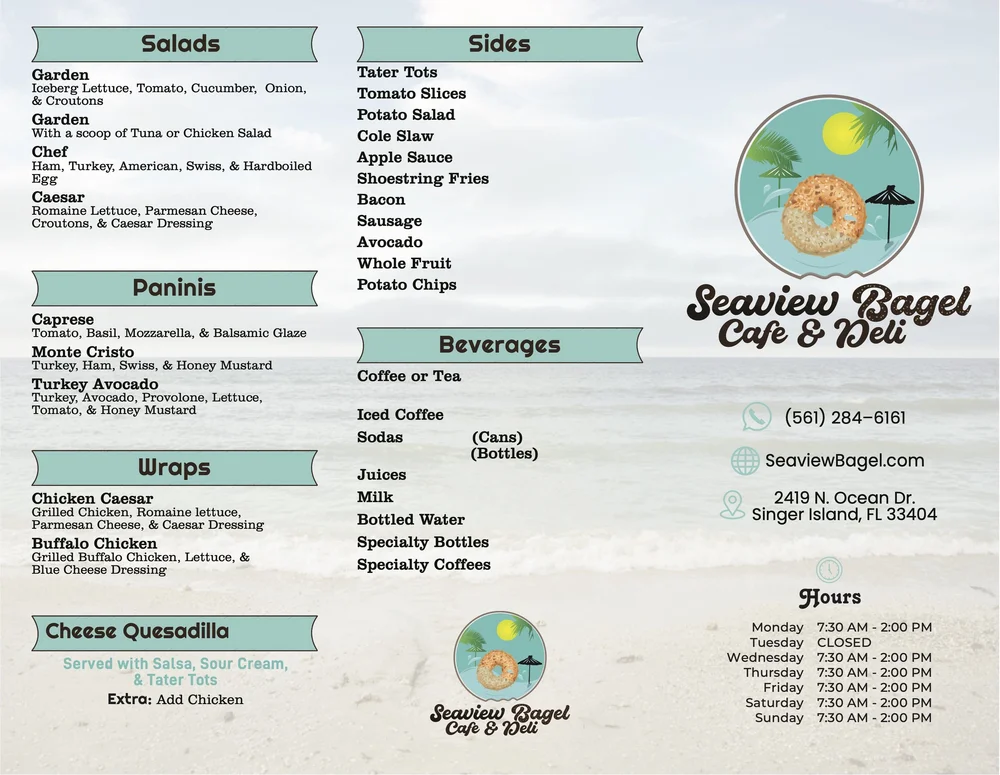 Menu — Seaview Bagel Cafe & Deli