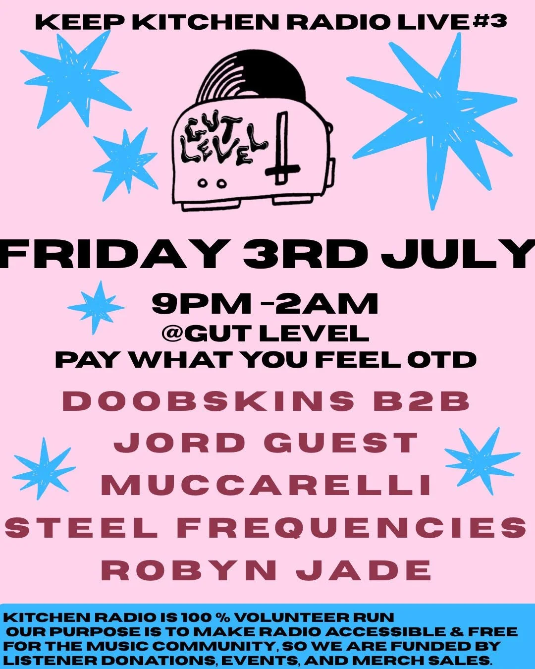 Kitchen Radio Fundraiser w/ Doobskins, Jord Guest, Muccarelli, Steel ...