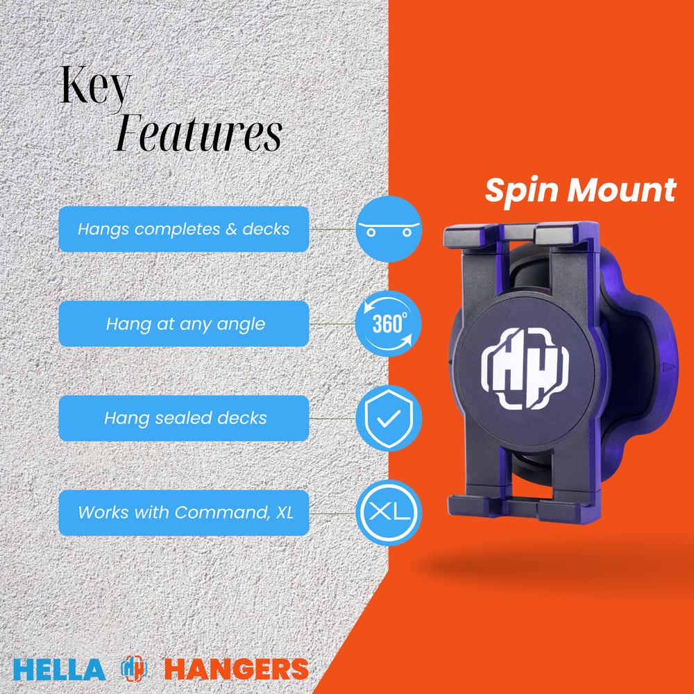 Spin Mount Skateboard Hanger (360 Rotation) — Hella Hangers