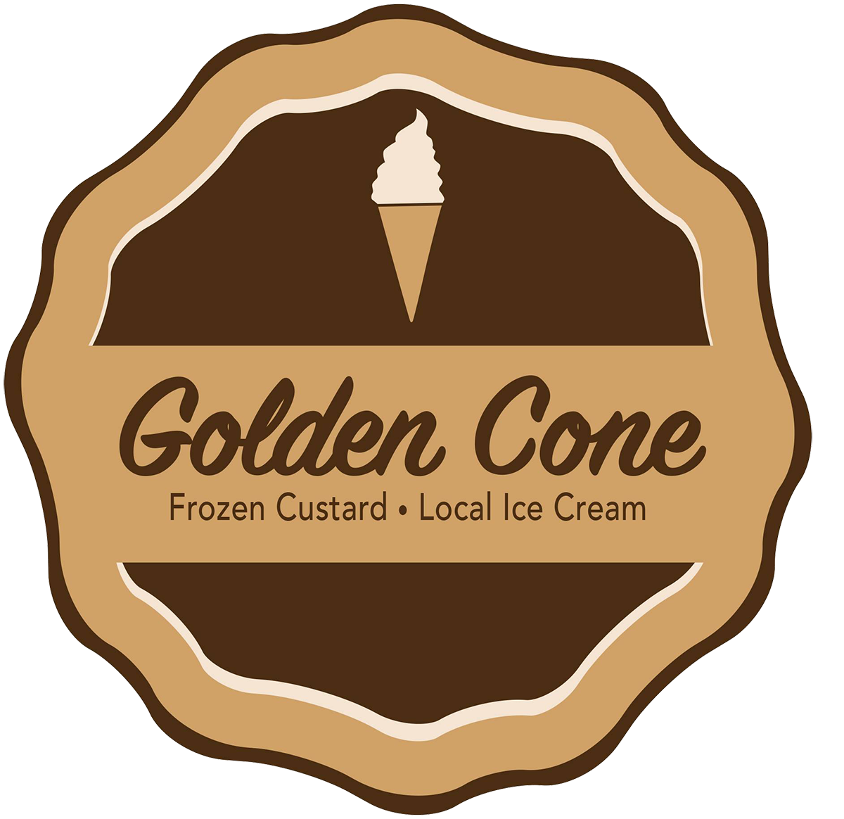 Golden Ice Cream Cone Logo