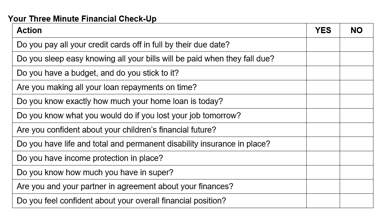 Three-Minute Financial Check-up — John Cachia