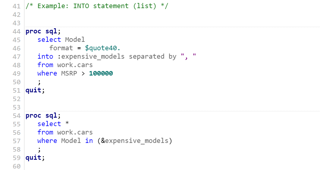 Using SAS SQL to Create Data-Driven Macro Variables - Butterfly Data Using SAS SQL to Create Data-Driven Macro Variables - Butterfly Data