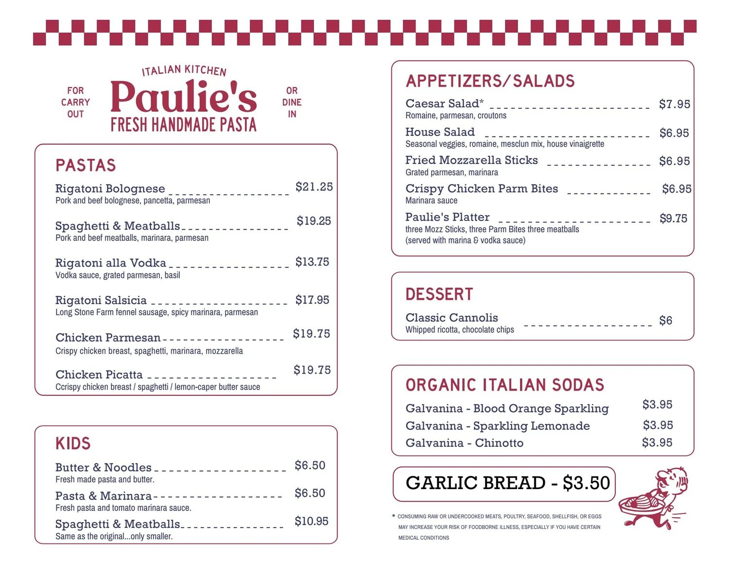 Paulie's Italian Kitchen - Fresh Pastas for To-go and Delivery