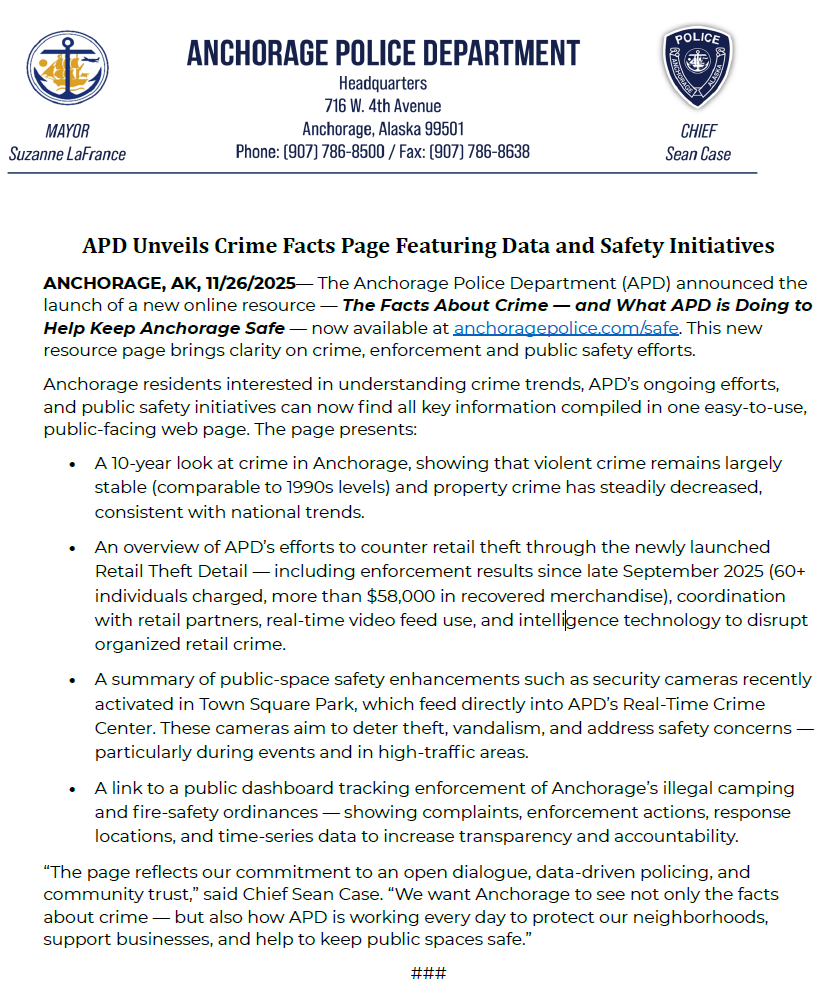 APD Unveils Crime Facts Page Featuring Data and Safety Initiatives ...