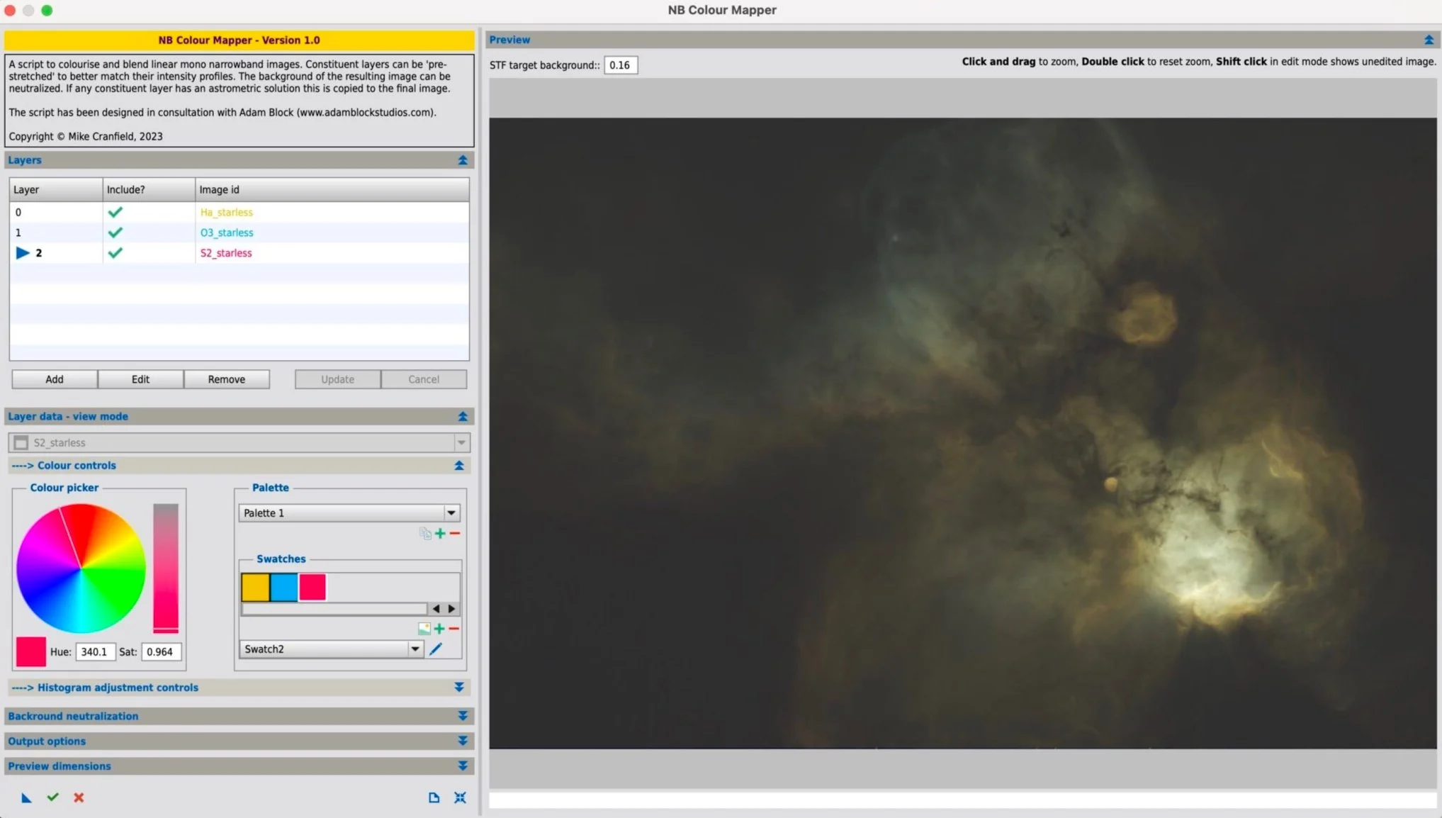 New PixInsight script to colour narrowband images — AstroWorldCreations