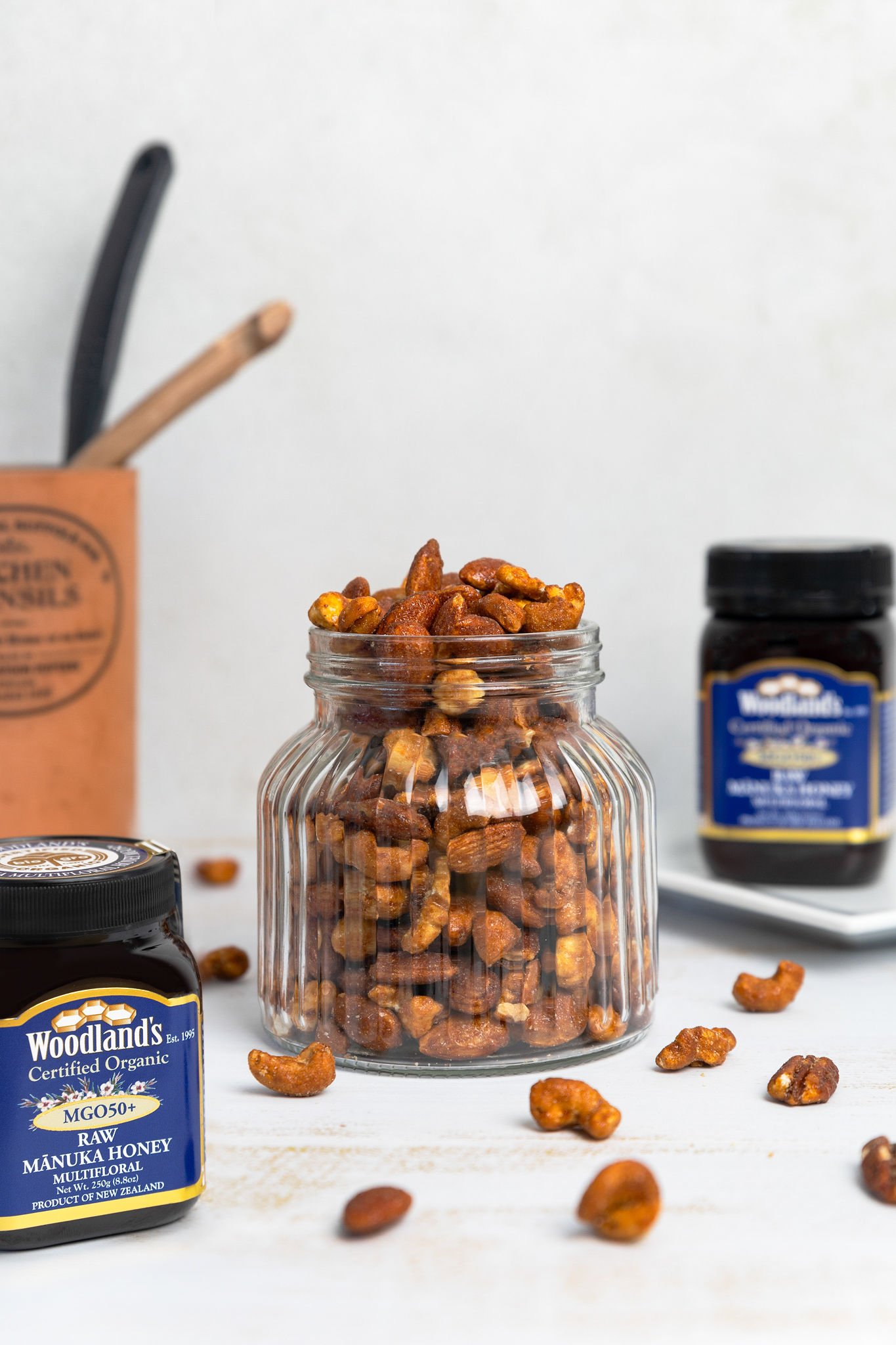 Organic Mānuka Honey Festive Roasted Nuts — Woodland's Honey ...