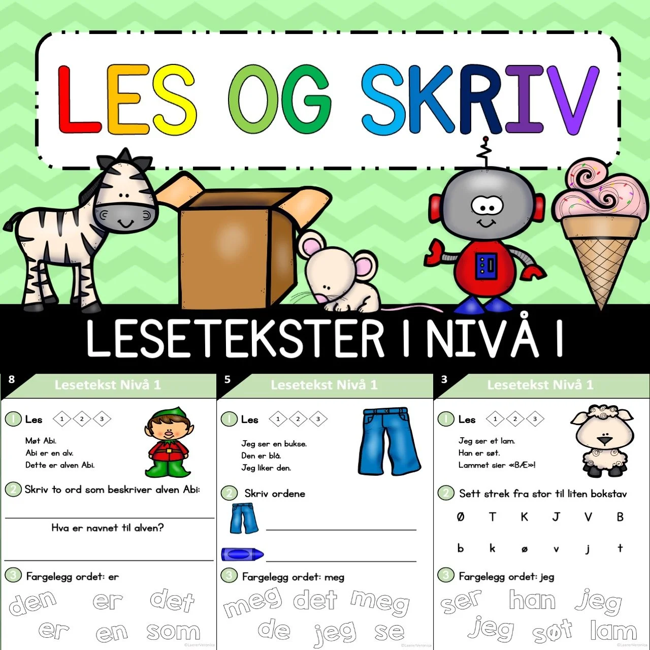 Les og skriv Nivå 1 - 4 - Leseforståelse — LaererVeronica