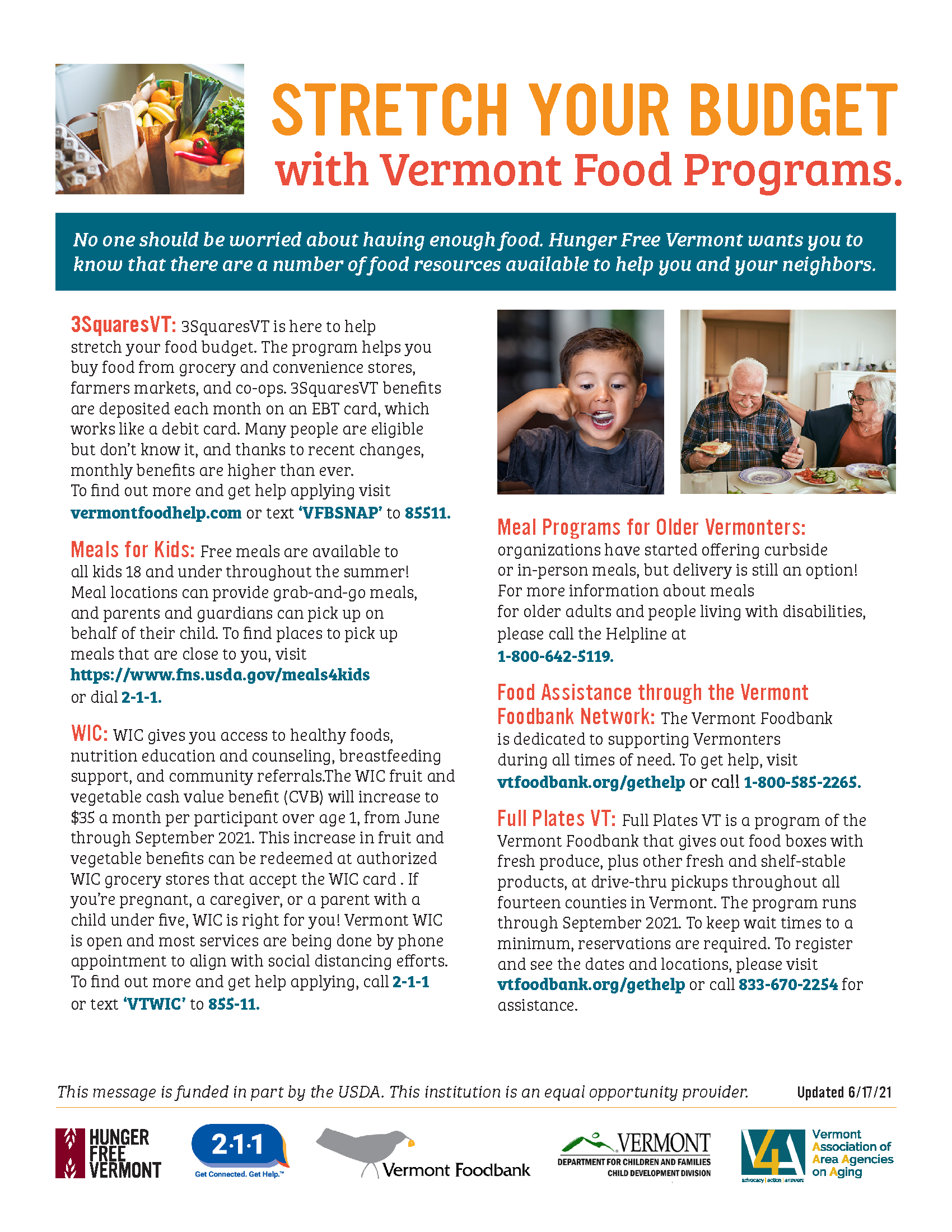 Stretch Your Budget Flyer — Hunger Free Vermont