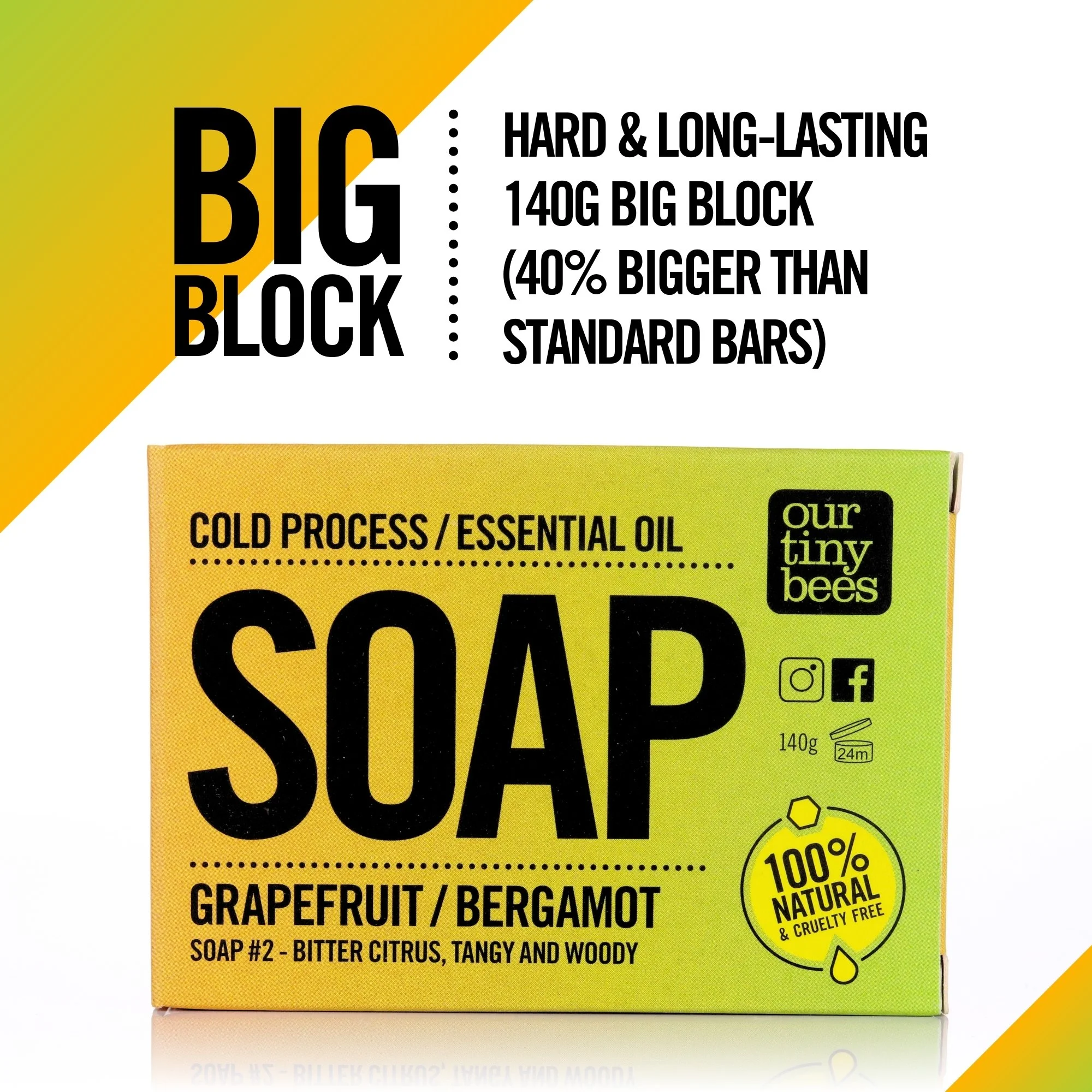 Soap #5: Juniper / Lemon / Cedarwood / Ylang Ylang (140g Big Block ...