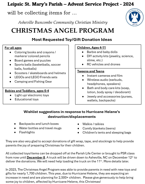 Parish Events — Leipsic St. Mary Catholic Church