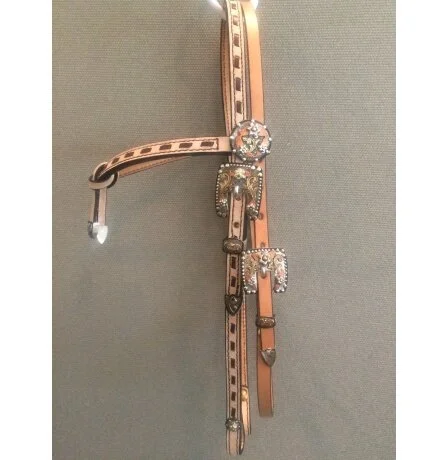 Tooled Double Ear Ranch Headstall — Dale Chavez Saddlery