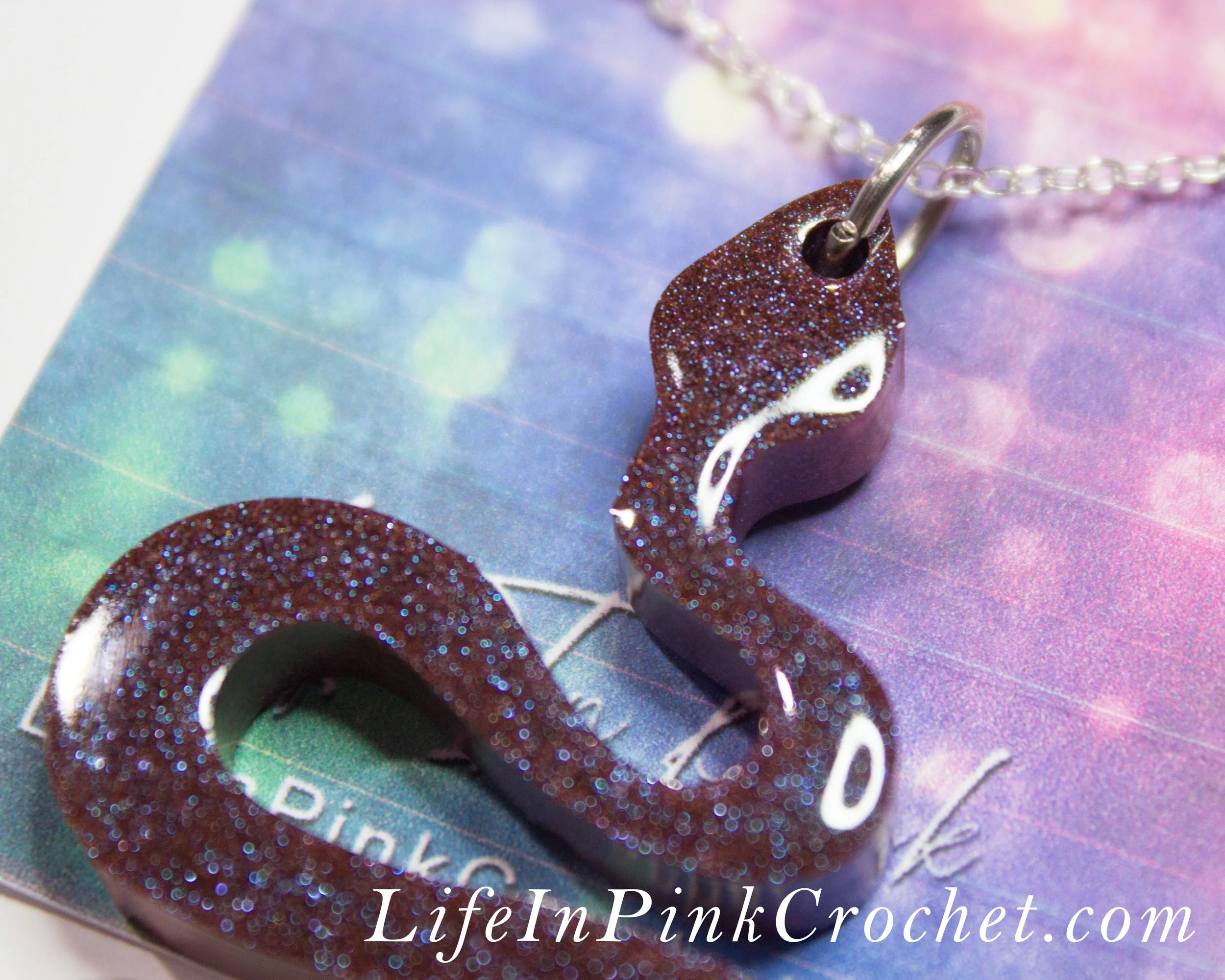 Holographic Red Snake Necklace — Life In Pink