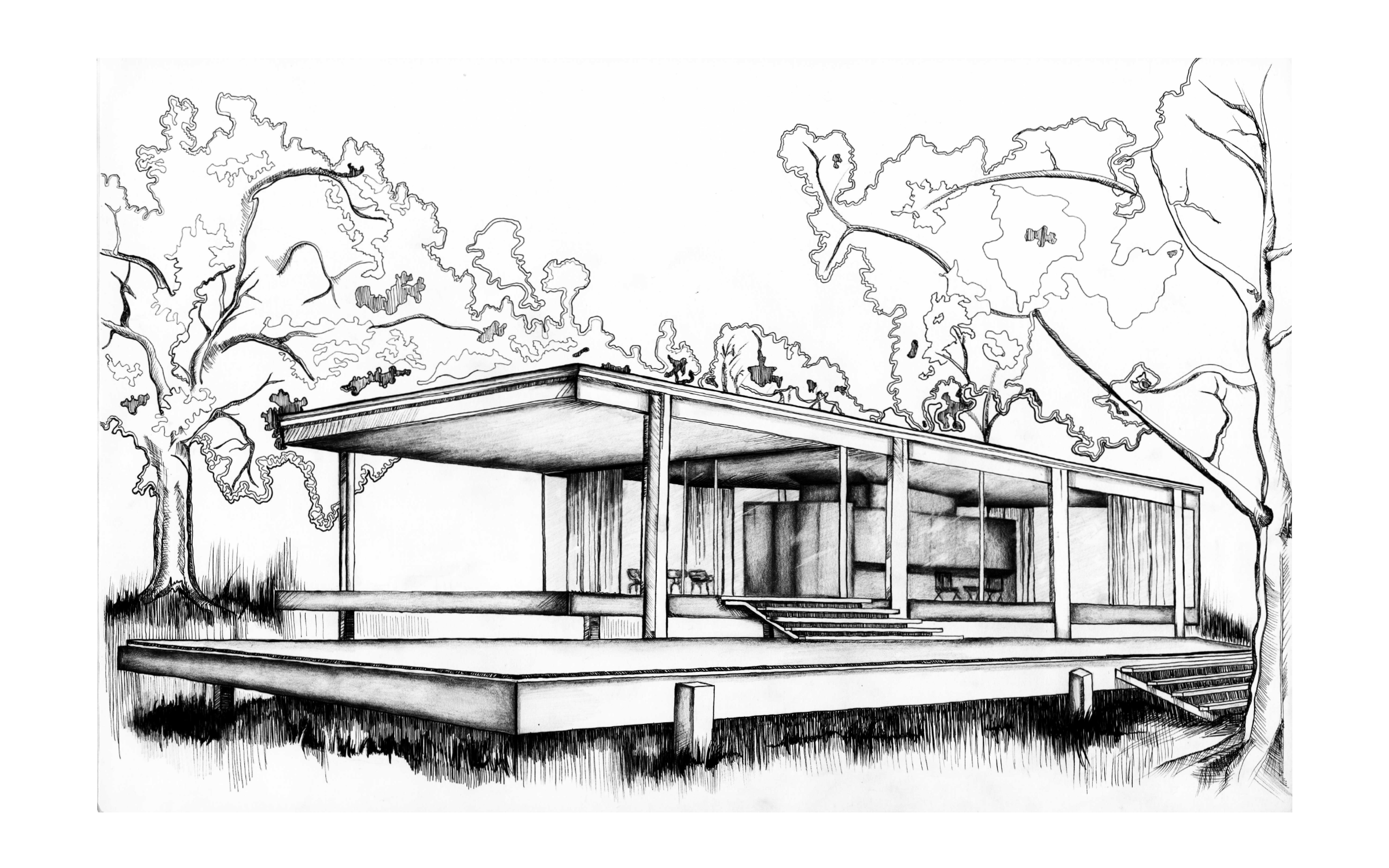 Farnsworth House Perspective