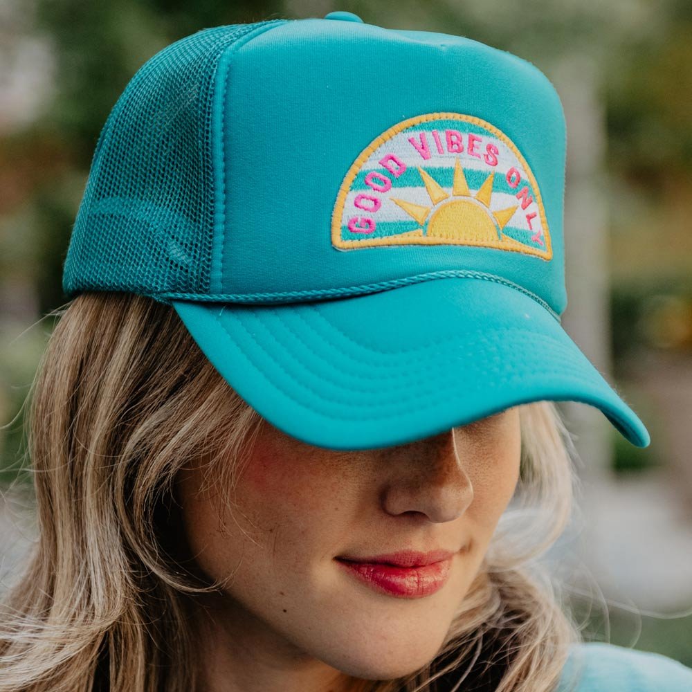 Don't Worry Darlin' Happy Face Foam Trucker Hat (Khaki) | Thistle and ...