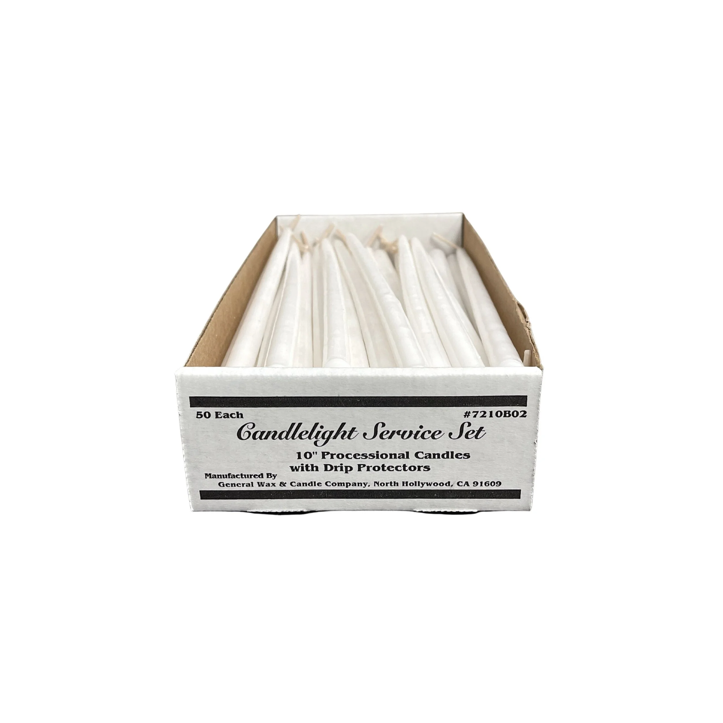 10″ Processional Candle with Bobeches — General Wax - Candles for Churches