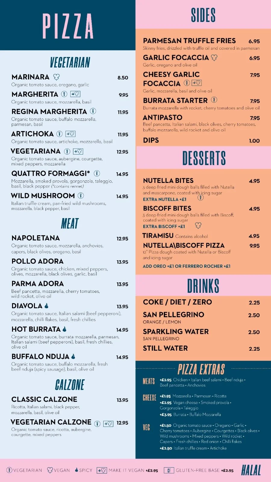 OUR MENU — Adora Pizza