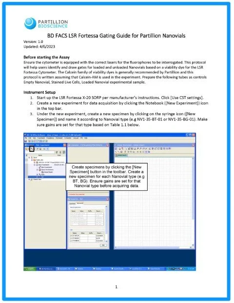 BD LSR Fortessa Gating Protocol (V1.0) — Partillion Bioscience ...