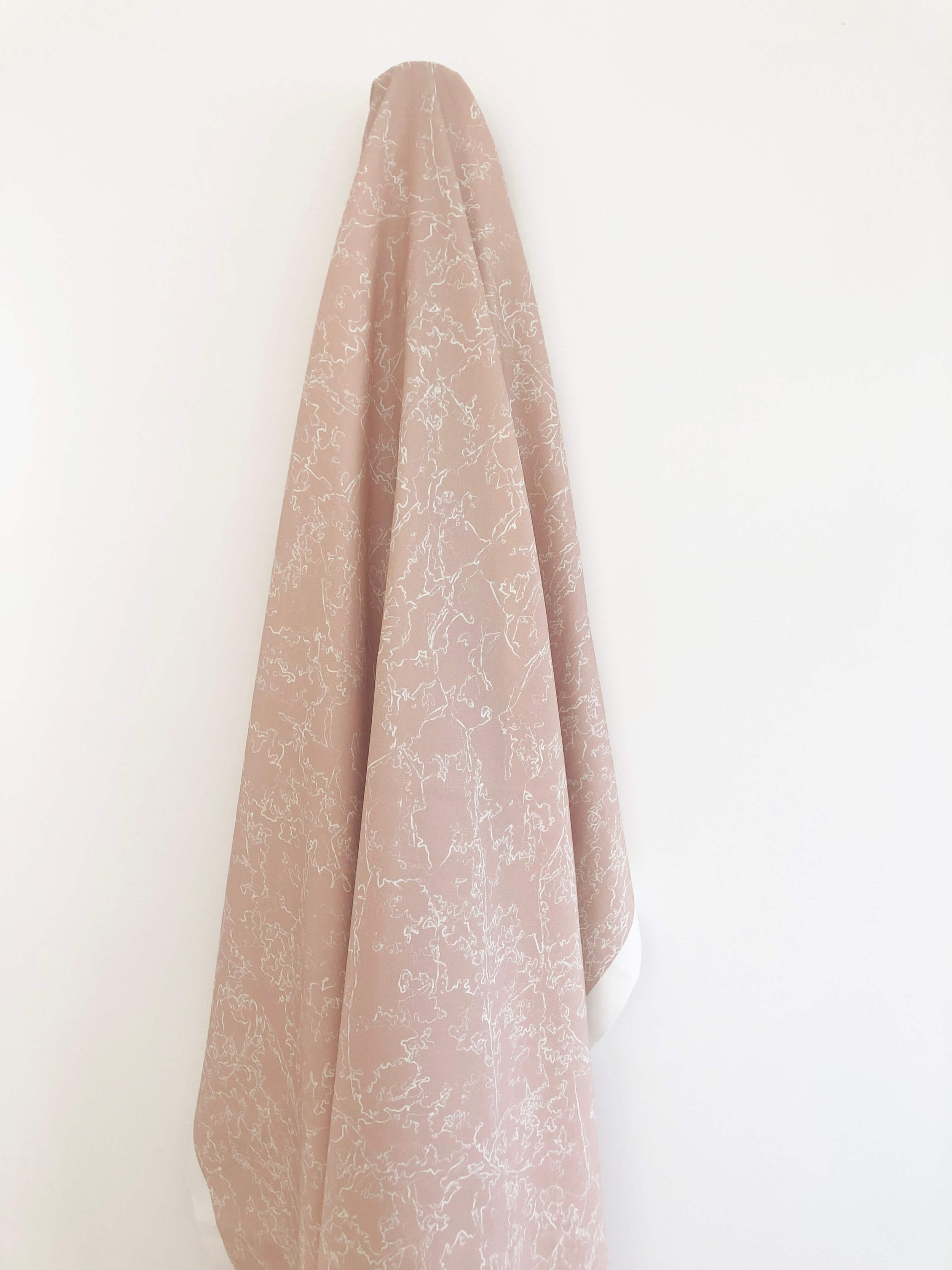 Fabric Meterage- Squiggle Shell Pink — Zynska