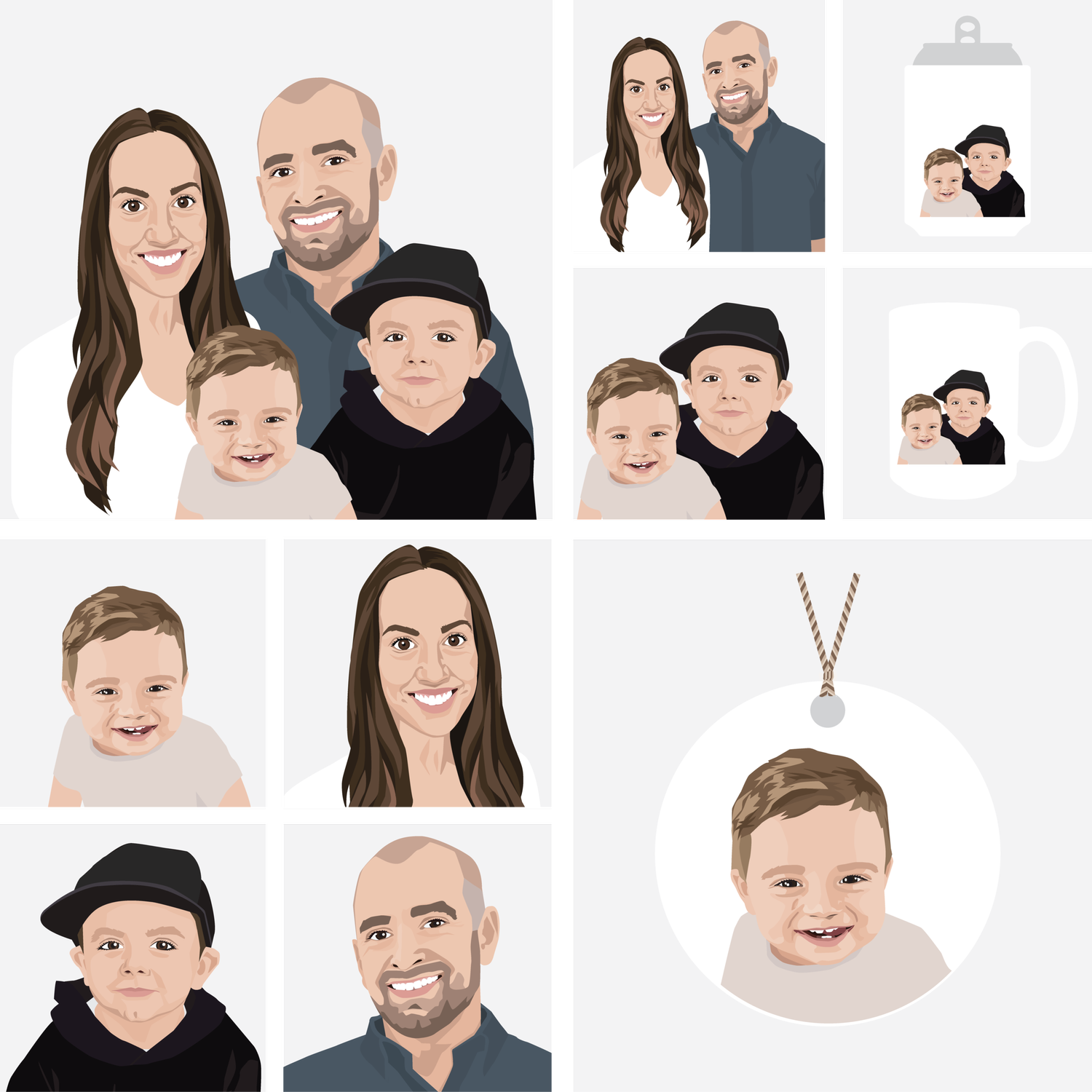Custom Illustrated Family Portraits — Bright Cloud Designs