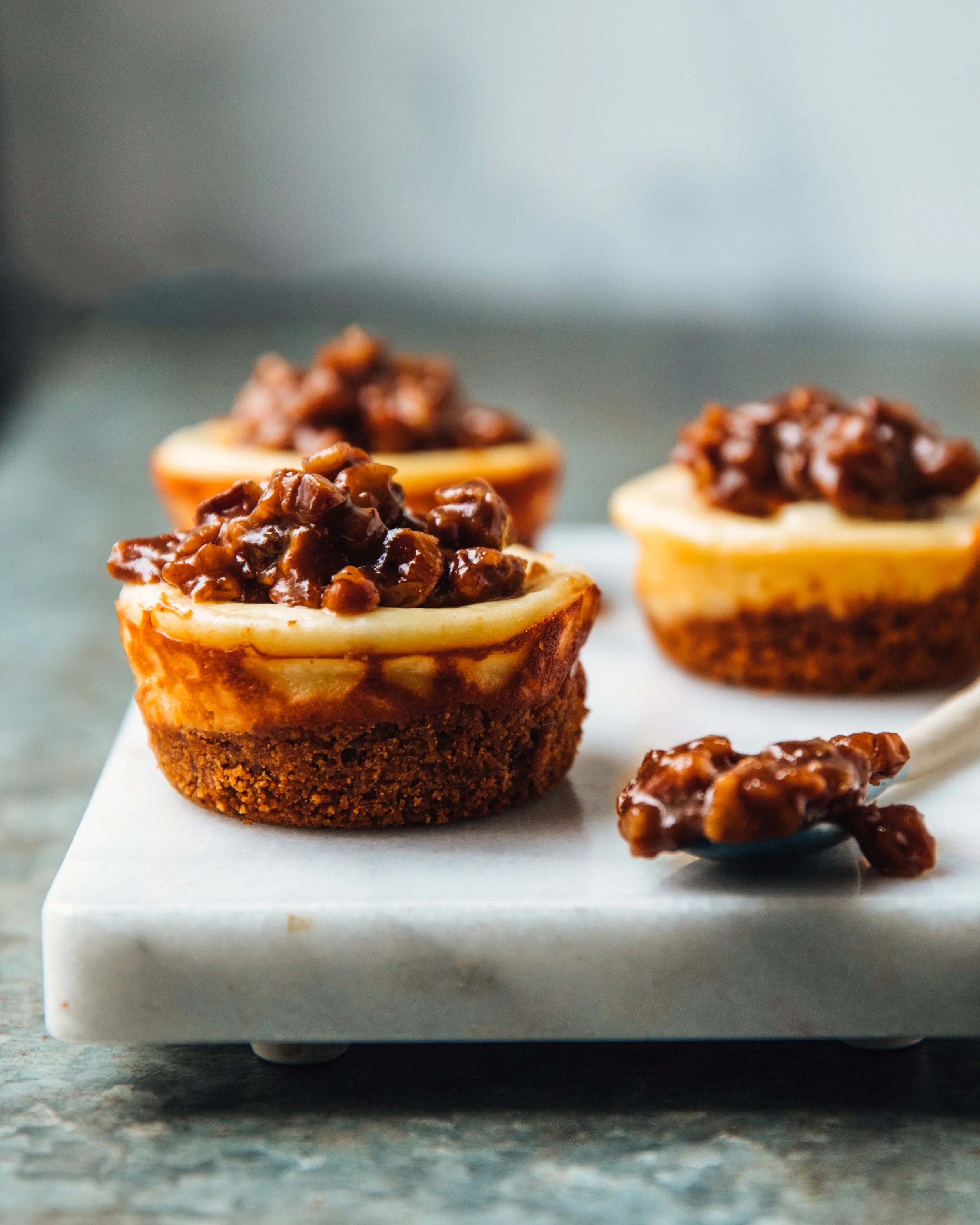 MINI PECAN PIE CHEESECAKES — Bon Vivants Creative