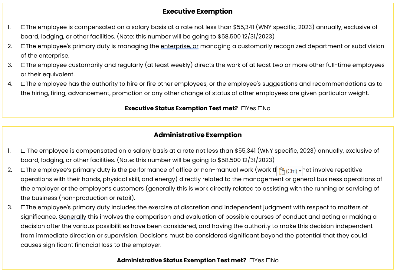 Exempt vs. Non-Exempt Status — Ally HR Partners