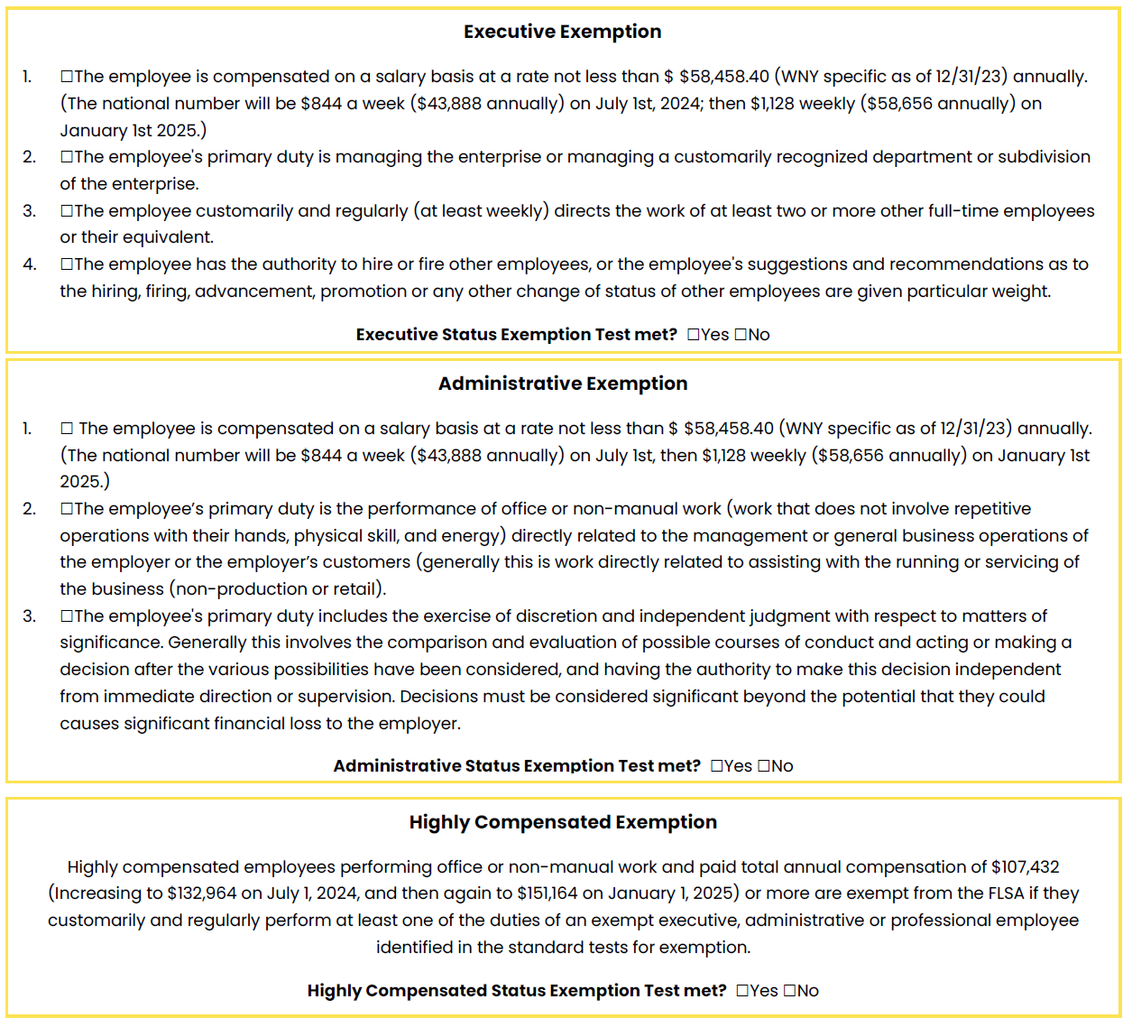 Exempt vs. Non-Exempt Status (Updated for 2024) — Ally HR Partners
