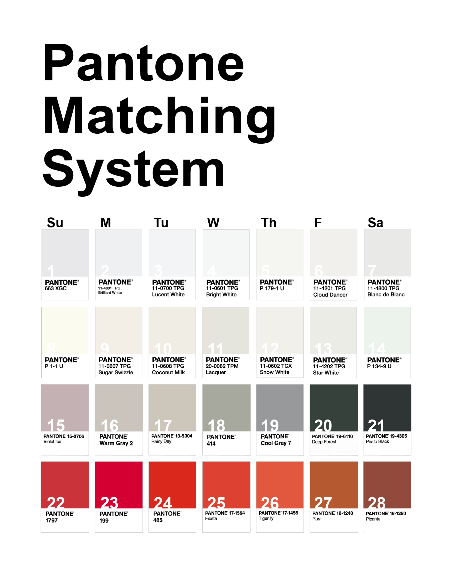 Pantone Swatch White