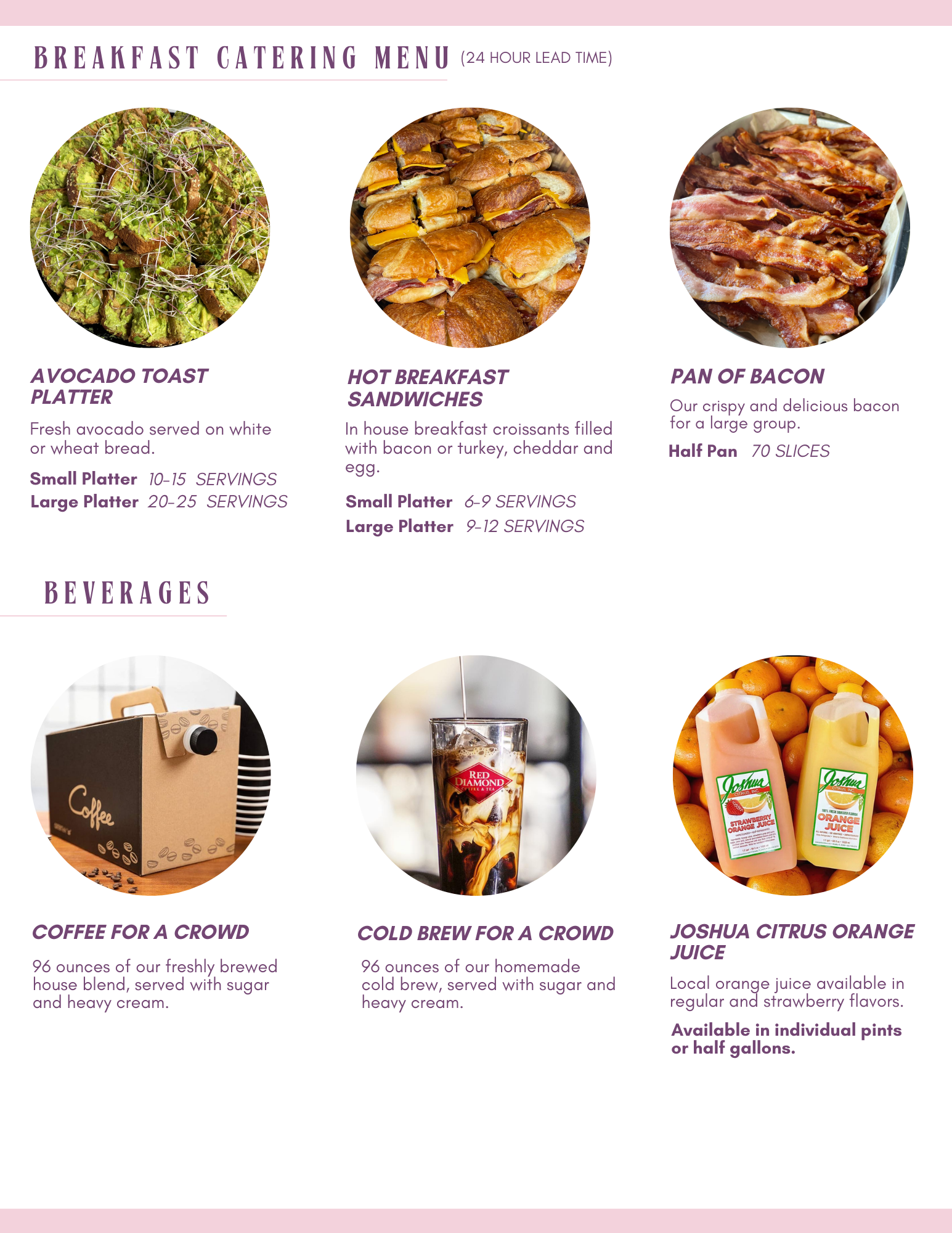 Catering Menu Brochure — Rosé Café