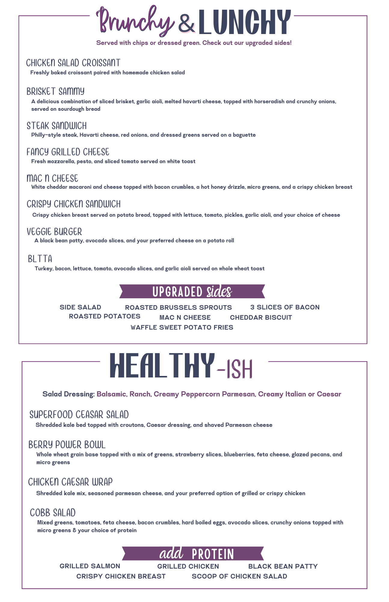 Café Menu — Rosé Café